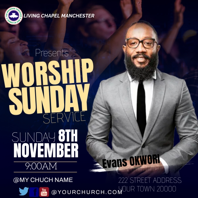 SUNDAY SERVICE TEMPLATE | PosterMyWall