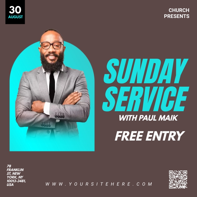 Sunday service template | PosterMyWall