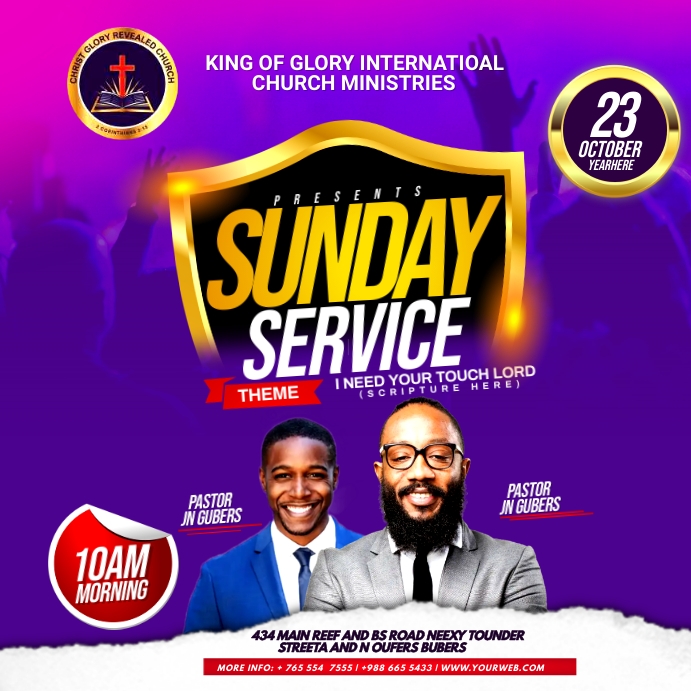SUNDAY SERVICE TEMPLATE | PosterMyWall