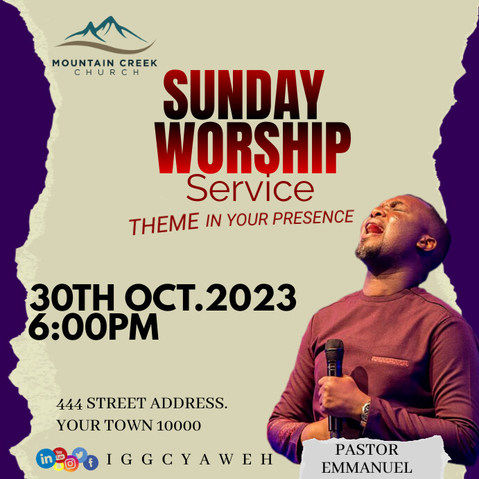 Sunday service template | PosterMyWall