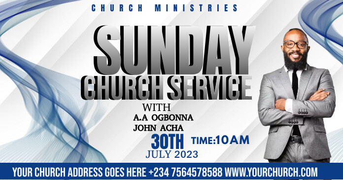 Plantilla de Sunday service template | PosterMyWall
