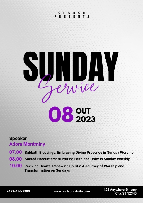 Sunday service template poster | PosterMyWall