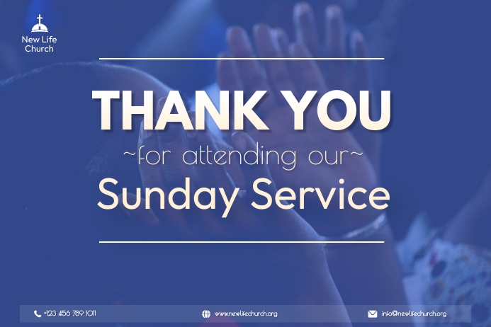 Sunday Service thank you card Template | PosterMyWall