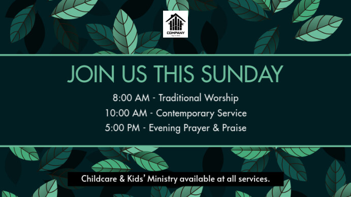 Sunday Service Times Template | PosterMyWall