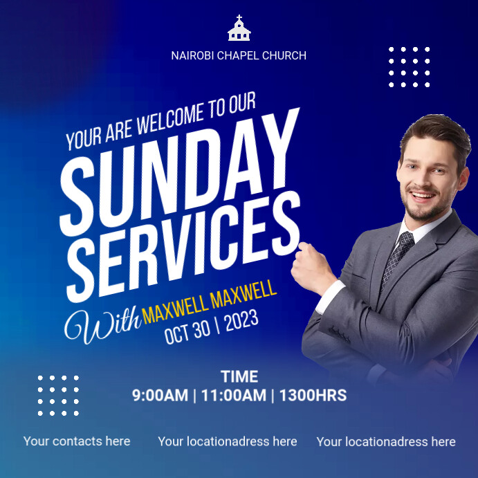Sunday service welcome flyer template | PosterMyWall