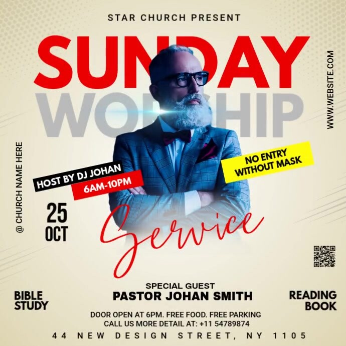 Sunday Service Worship Template | PosterMyWall
