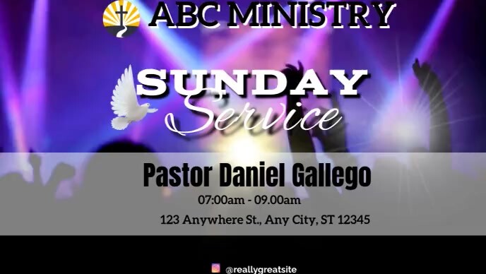 Sunday service YouTube thumbnail Template | PosterMyWall