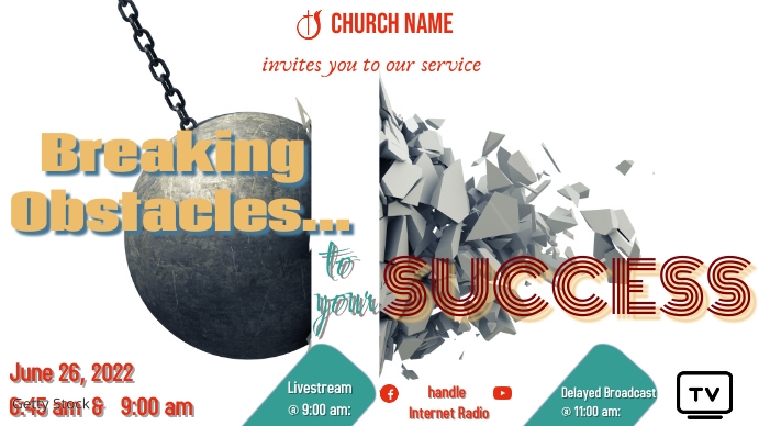 Copy of Sunday Service_Breaking Obstacles | PosterMyWall