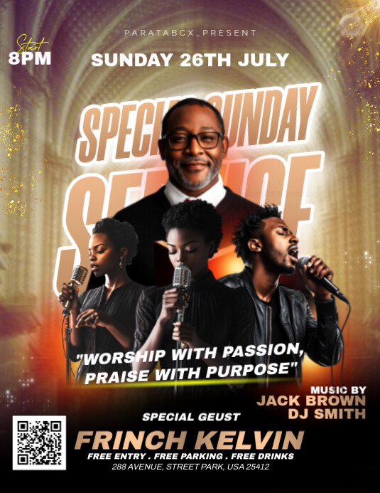 SUNDAY SERVICES Template | PosterMyWall