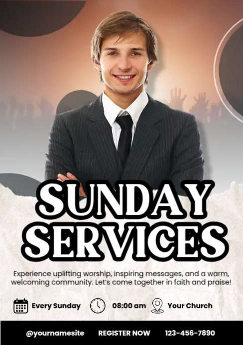 Modèle Sunday Services Flyer | PosterMyWall