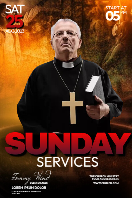 Sunday Services Poster Template | PosterMyWall