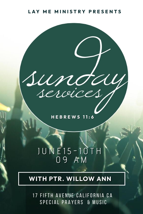 Sunday Services Poster Template | PosterMyWall
