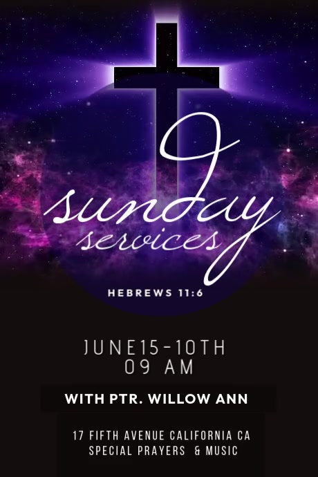 Sunday Services Video Ads Template | PosterMyWall