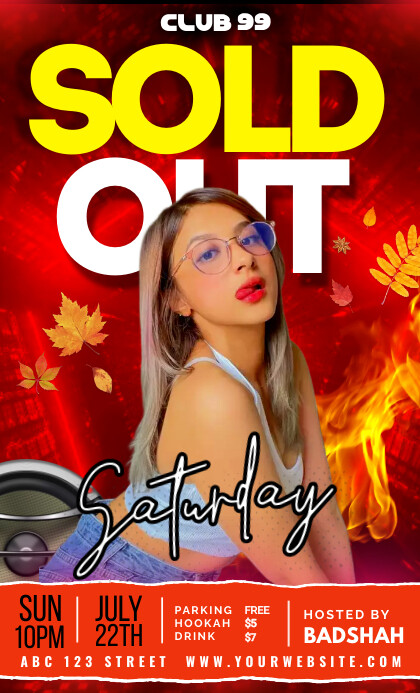 Modèle sunday sold out night party | PosterMyWall