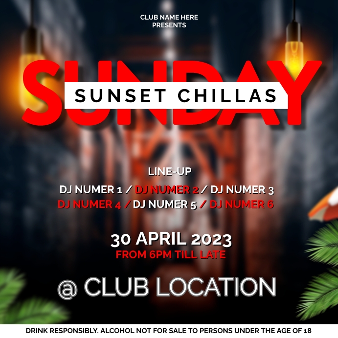 Sunday Sunset Chillas Template | PosterMyWall