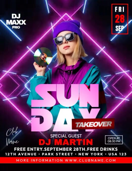 Plantilla de Sunday Take Over | PosterMyWall