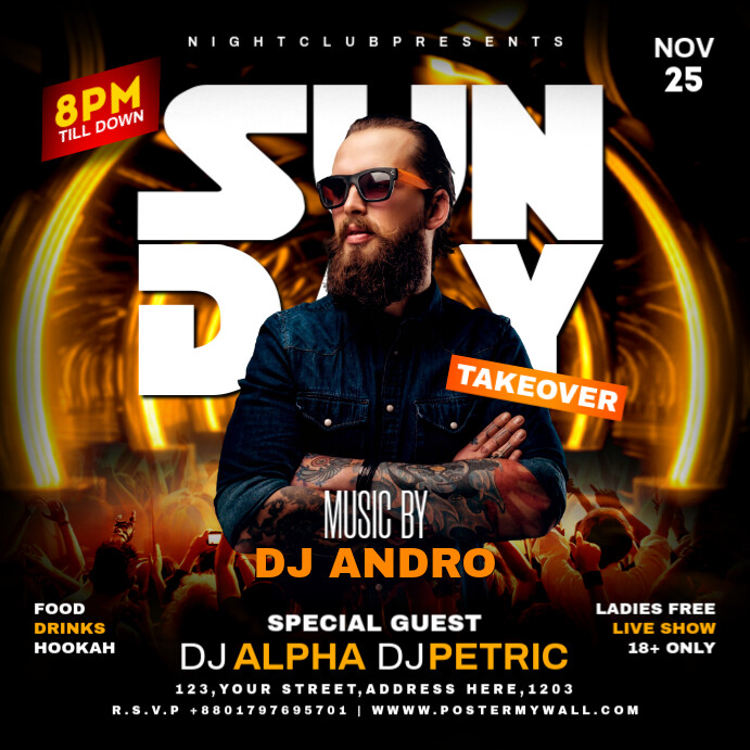 Copy of Sunday takeover night | PosterMyWall