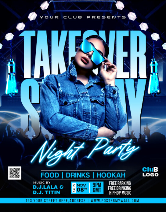 Sunday Takeover Night Party Template | PosterMyWall