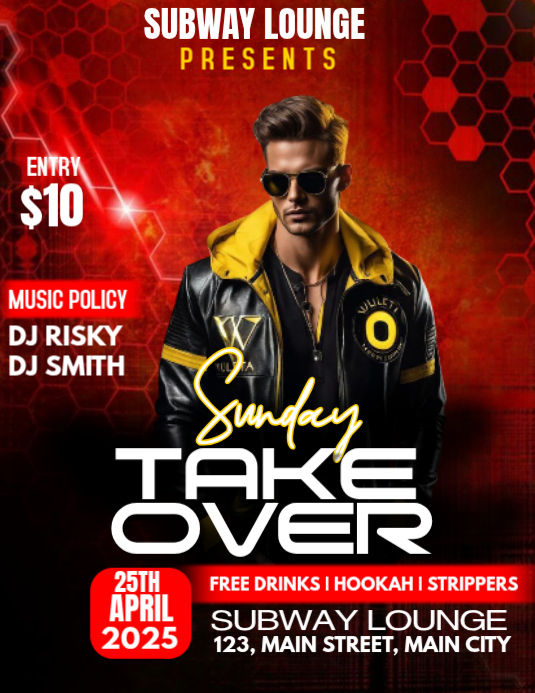 sunday takeover party Template | PosterMyWall