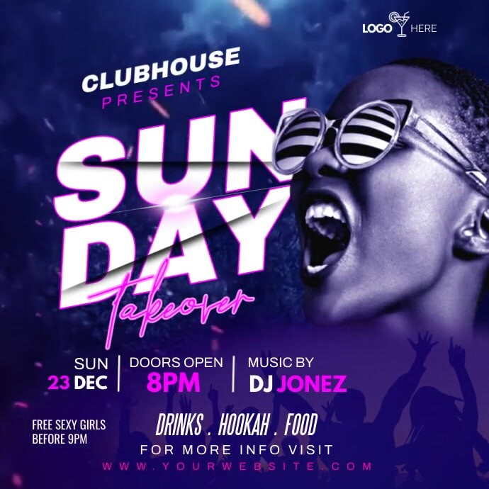 SUNDAY TAKEOVER PARTY FLYER BANNER Template | PosterMyWall