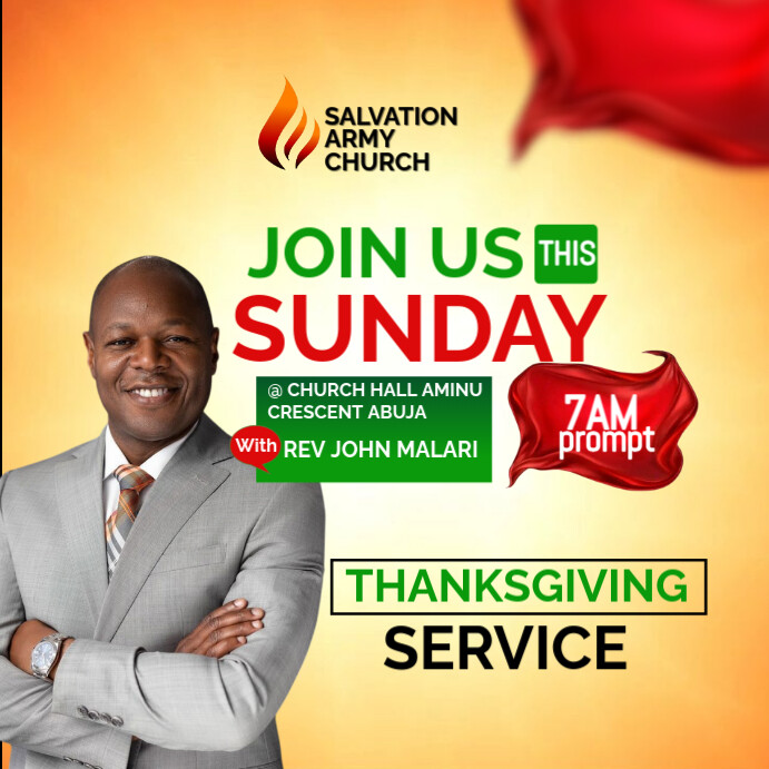 Sunday Thanksgiving service flyer Template | PosterMyWall