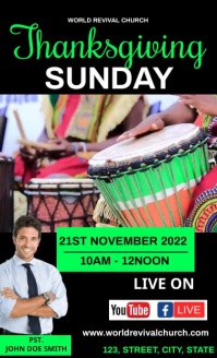 Sunday Thanksgiving poster template | PosterMyWall