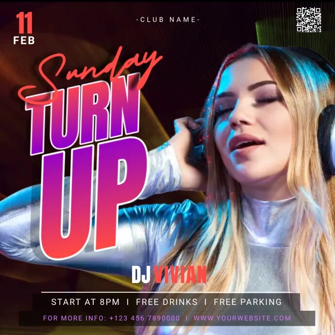 Sunday Turn Up Party Template | PosterMyWall