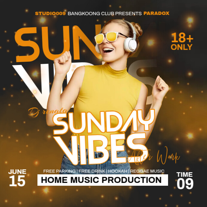 Sunday Vibes Party Ads Template | PosterMyWall