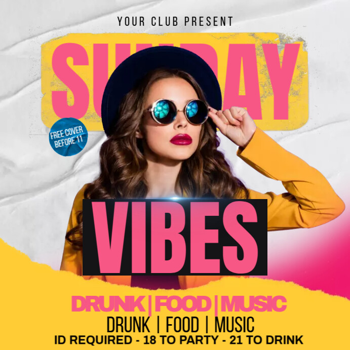 Sunday Vibes Party Ads Template | PosterMyWall