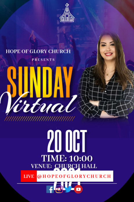Sunday Virtual service Template | PosterMyWall