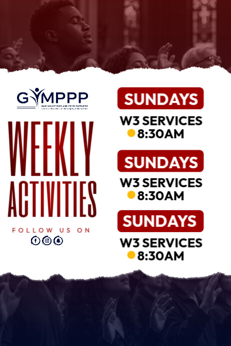Copy of Sunday Weekly Activities Flyer | PosterMyWall