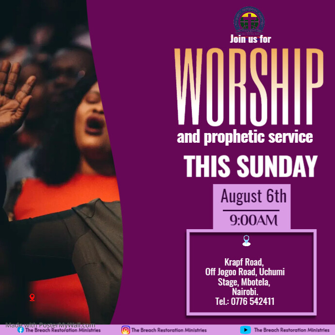 sunday worship and prophetic Template | PosterMyWall