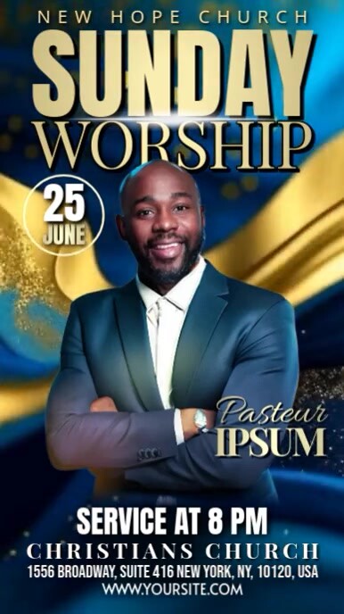 Sunday Worship Church Digital Display (9:16) Template | PosterMyWall