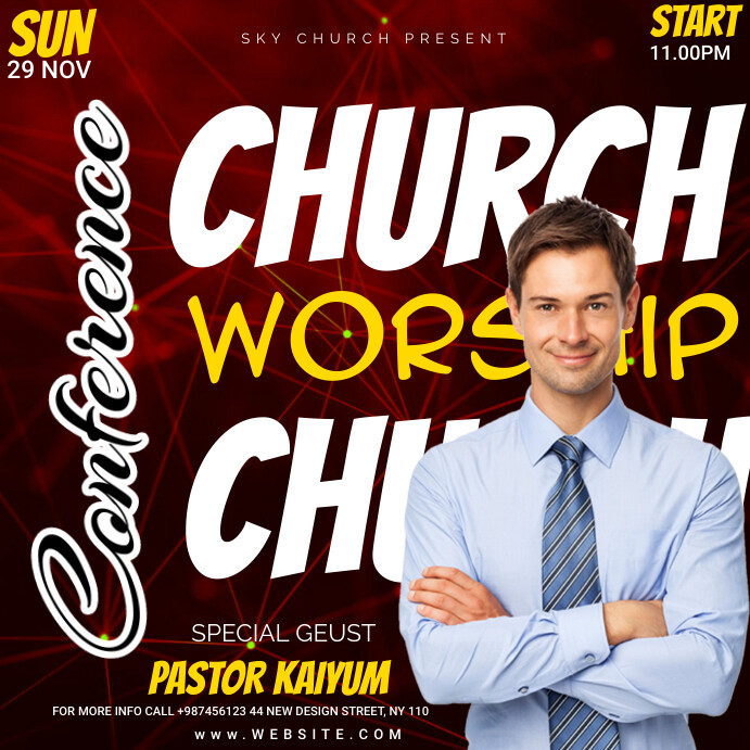 Plantilla de Sunday worship/ church experience/miracle ser | PosterMyWall