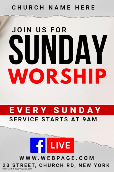 sunday worship Template | PosterMyWall