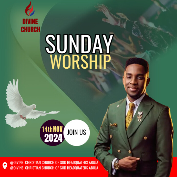 Modèle sunday worship | PosterMyWall