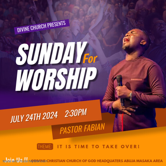 sunday worship design template | PosterMyWall