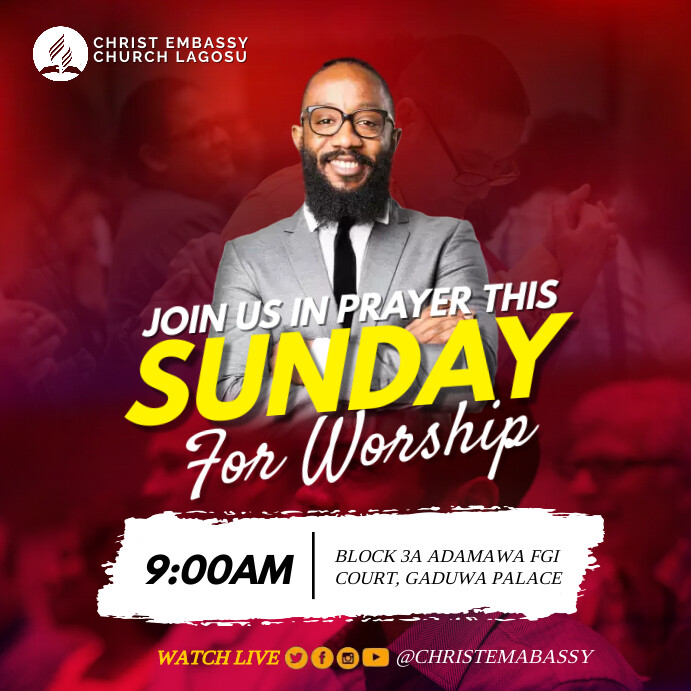 SUNDAY WORSHIP DESIGN Template | PosterMyWall