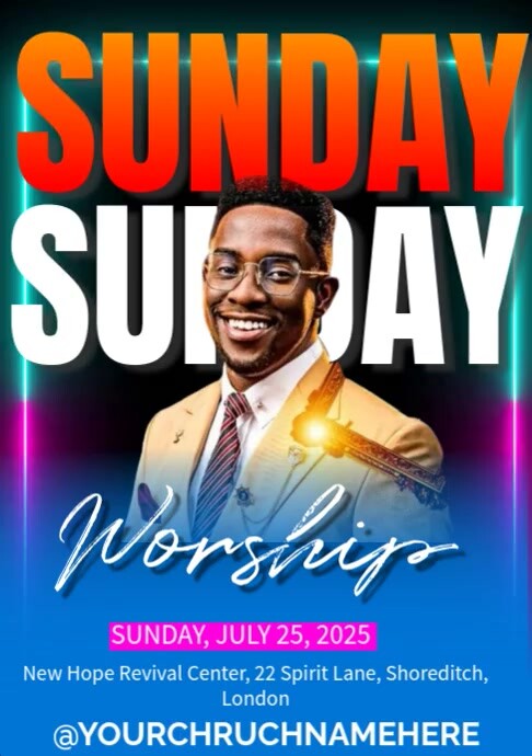 Copy of sunday worship | PosterMyWall