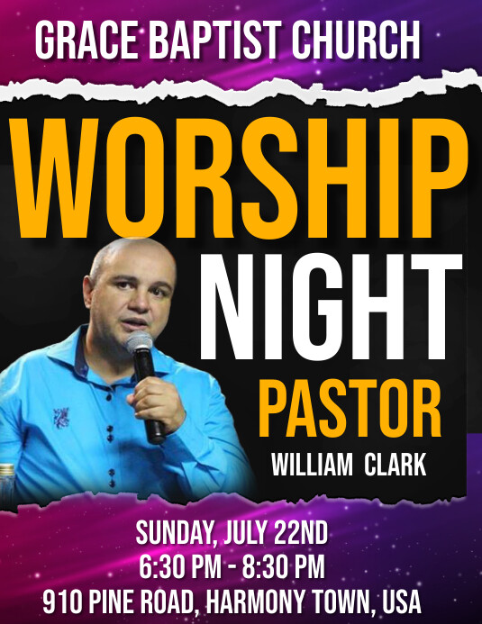 Sunday Worship Night Flyer Template | PosterMyWall