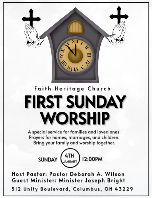 Sunday Worship Service , church Template | PosterMyWall