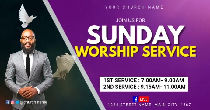 Plantilla de Sunday worship service | PosterMyWall