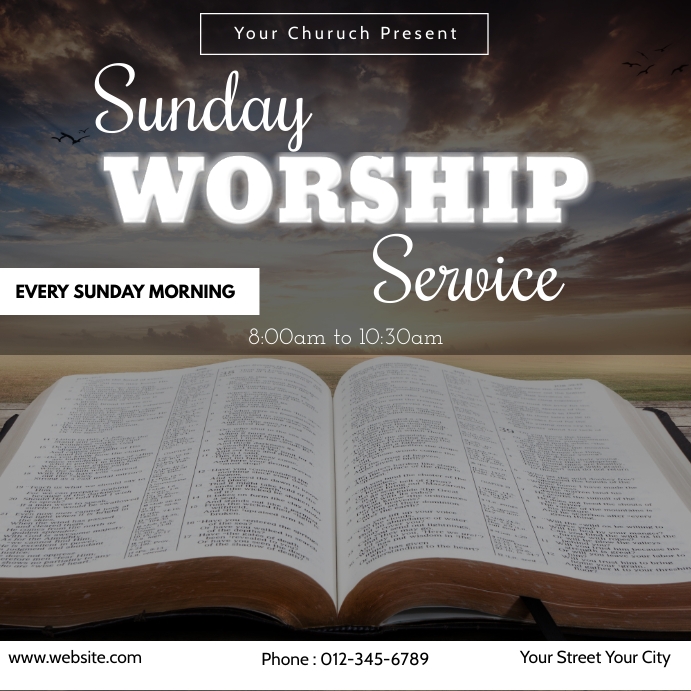 Sunday Worship Service Template | PosterMyWall