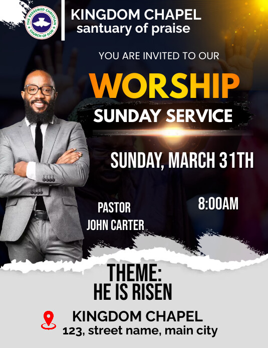 sunday worship service Template | PosterMyWall