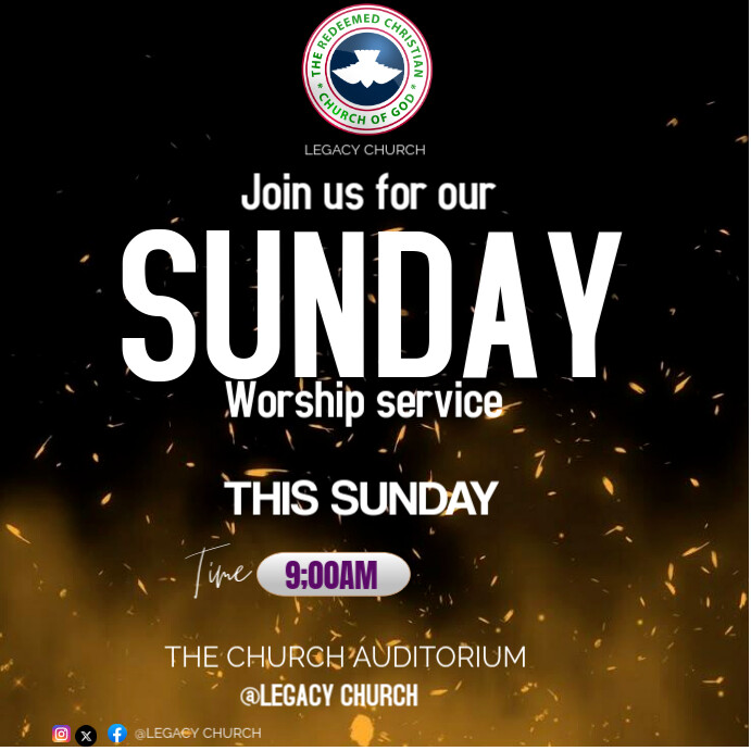 SUNDAY WORSHIP SERVICE Template | PosterMyWall