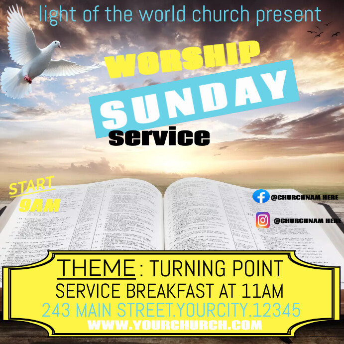 Sunday worship service Template | PosterMyWall