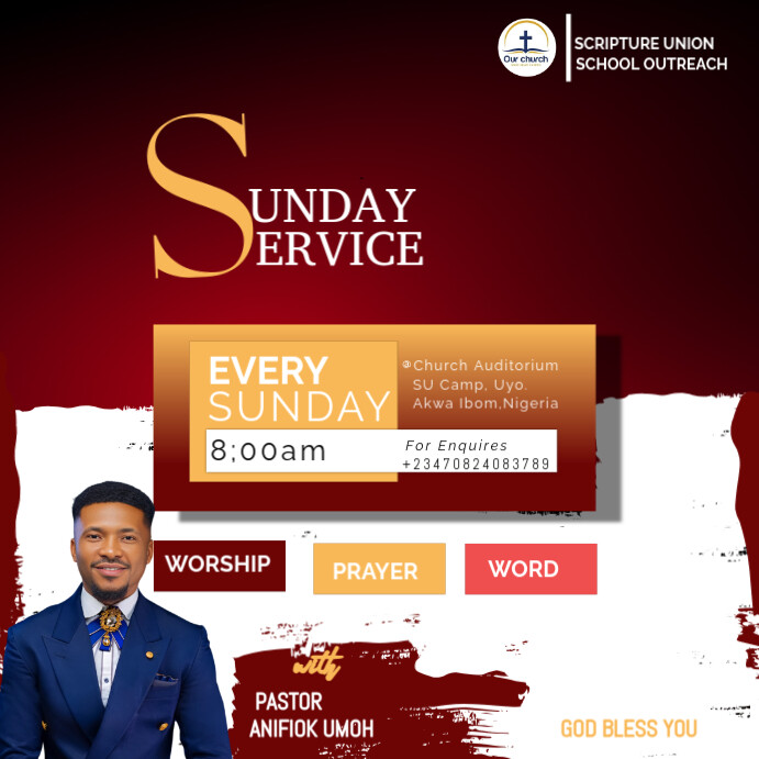 Copy of Sunday Worship Service flyer | PosterMyWall