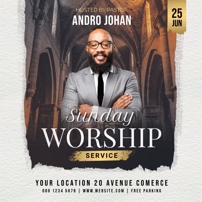 Sunday Worship Service Template | PosterMyWall