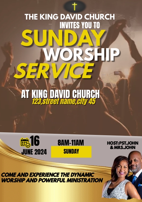 Sunday worship service template | PosterMyWall