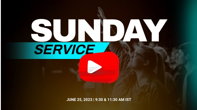 Sunday worship youtube thumbnail Template | PosterMyWall